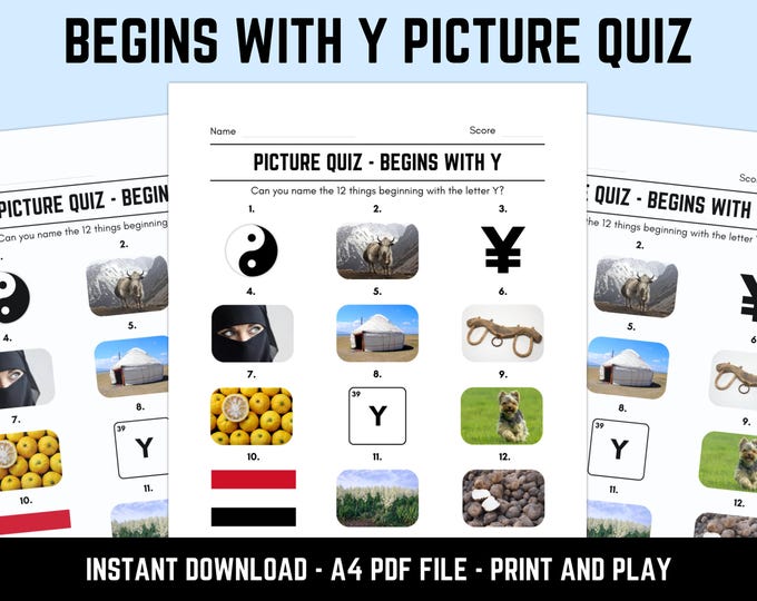 Printable Begins With Y Picture Quiz With Answers Picture Round Quiz ...