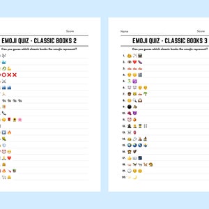 Emoji Quiz Bundle: 10 Printable Quizzes in 1 - Etsy