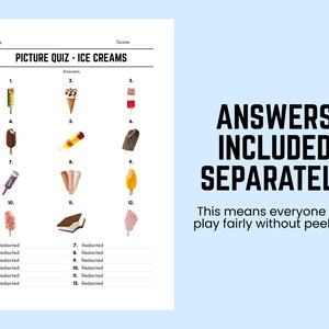 Printable Ice Creams Picture Quiz With Answers: Picture Round Quiz ...