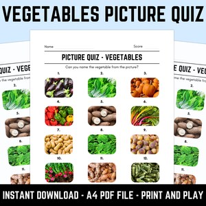 Printable Vegetables Picture Quiz With Answers: Picture Round Quiz ...