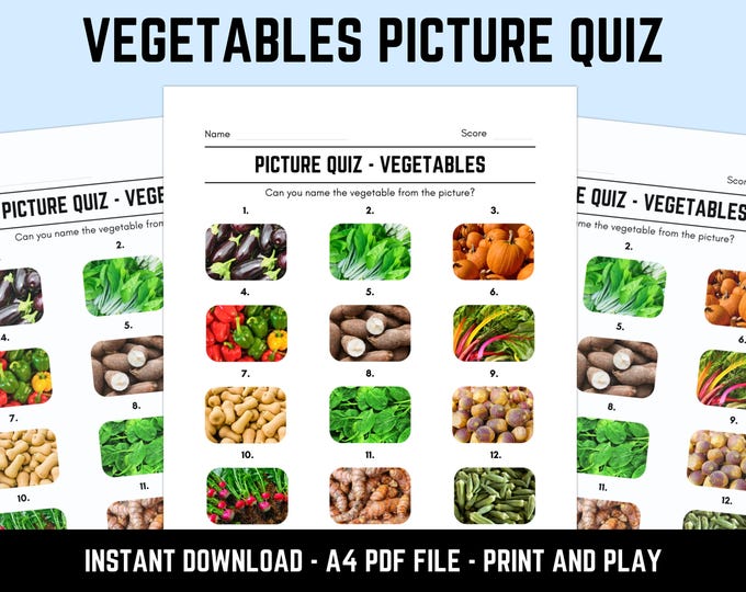 Printable Vegetables Picture Quiz With Answers: Picture Round Quiz ...