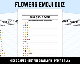 Printable Flowers Picture Quiz With Answers: Picture Round Quiz Sheets ...