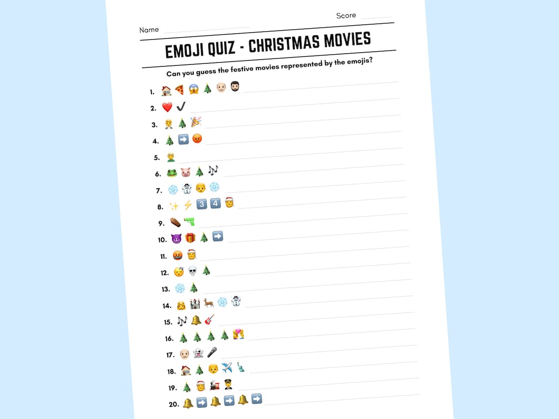 Printable Christmas Movies Emoji Quiz With Answers - Etsy