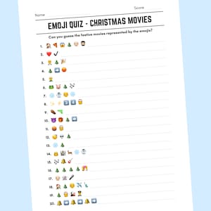 Printable Christmas Movies Emoji Quiz With Answers - Etsy