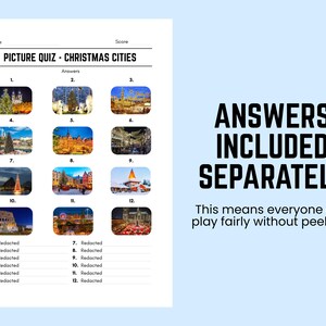Printable Christmas Cities Picture Quiz With Answers: Picture Round ...
