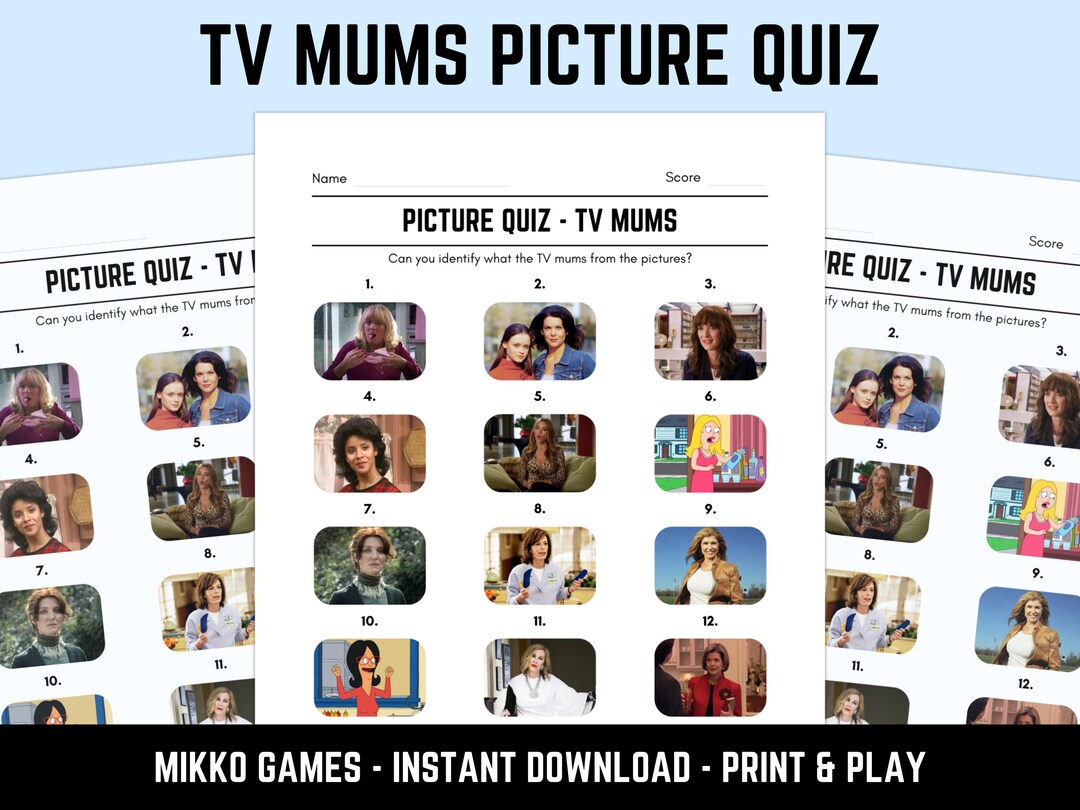 Printable TV Mums Picture Quiz With Answers: Picture Round Quiz Sheets ...