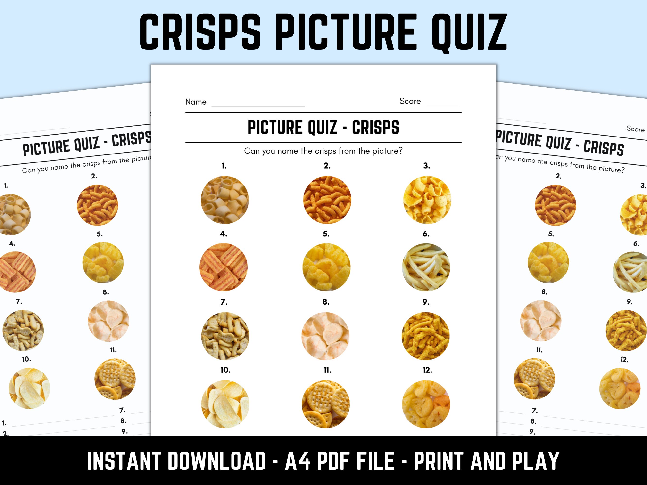 Printable Crisps Picture Quiz With Answers - Etsy Australia
