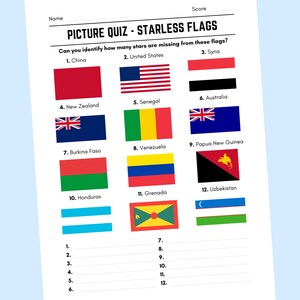 Printable Starless Flags Picture Quiz With Answers Picture Round Quiz ...