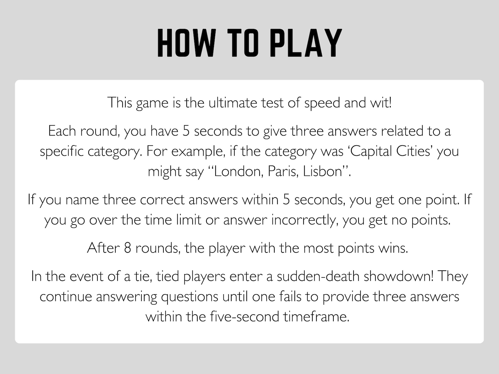 Baby Shower 5 Second Game: Printable Large Group Party Game for Kids ...