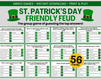 St. Patrick’s Day Friendly Feud – Printable Party Game | Downloadable ...