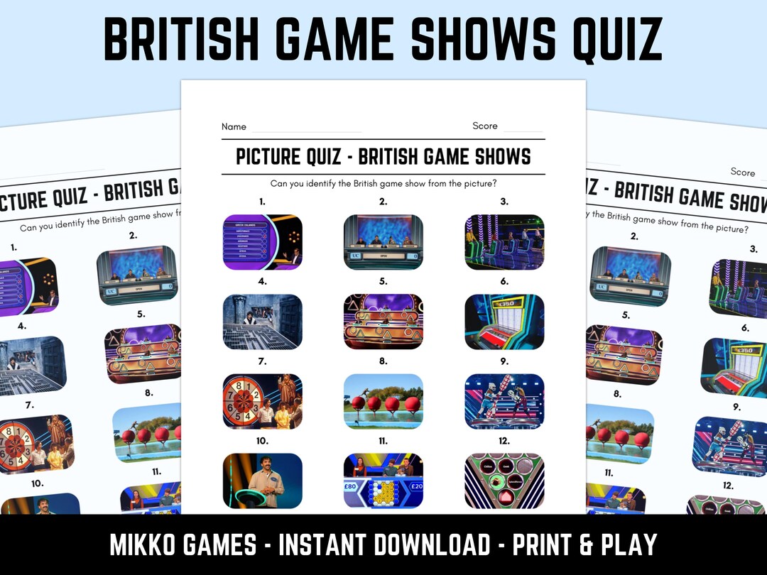 Printable British Game Shows Picture Quiz With Answers: Picture Round ...