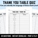 Printable Thank You Table Quiz With Answers Downloadable Pub Quiz ...