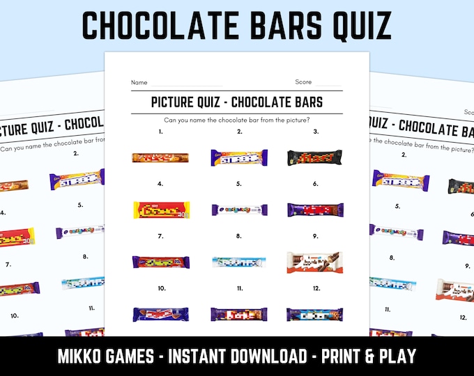 Printable Chocolate Bars Picture Quiz With Answers: Picture Round Quiz ...