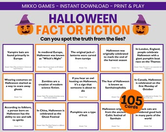 Halloween Fact or Fiction – Printable Party Game | Downloadable ...