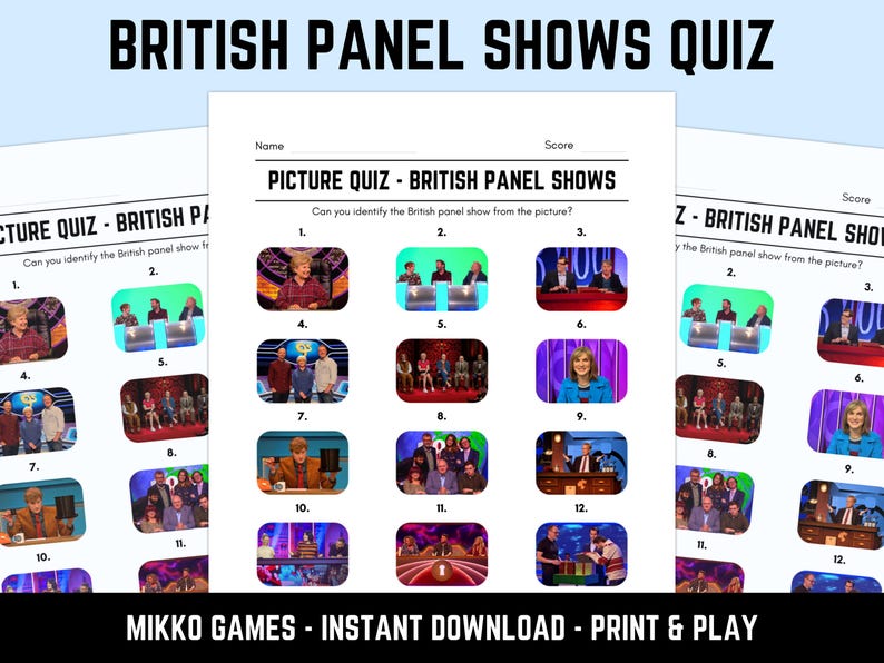 Printable British Panel Shows Picture Quiz With Answers: Picture Round ...