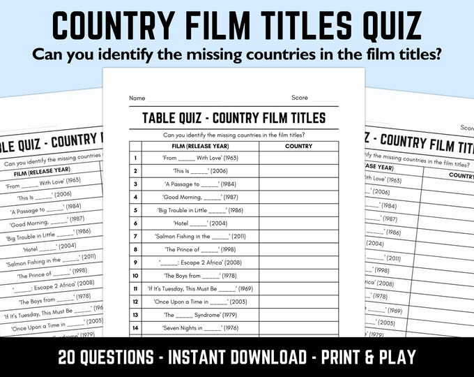 Printable Movie Posters Picture Quiz | Pub Quiz Picture Round | Film ...