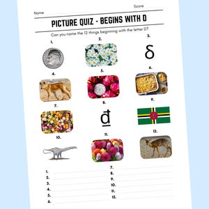 Printable Begins With D Picture Quiz With Answers | Picture Round Quiz ...
