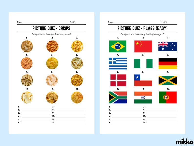 Printable Picture Quiz Bundle – 10 Fun Quizzes in 1 | Picture Round ...