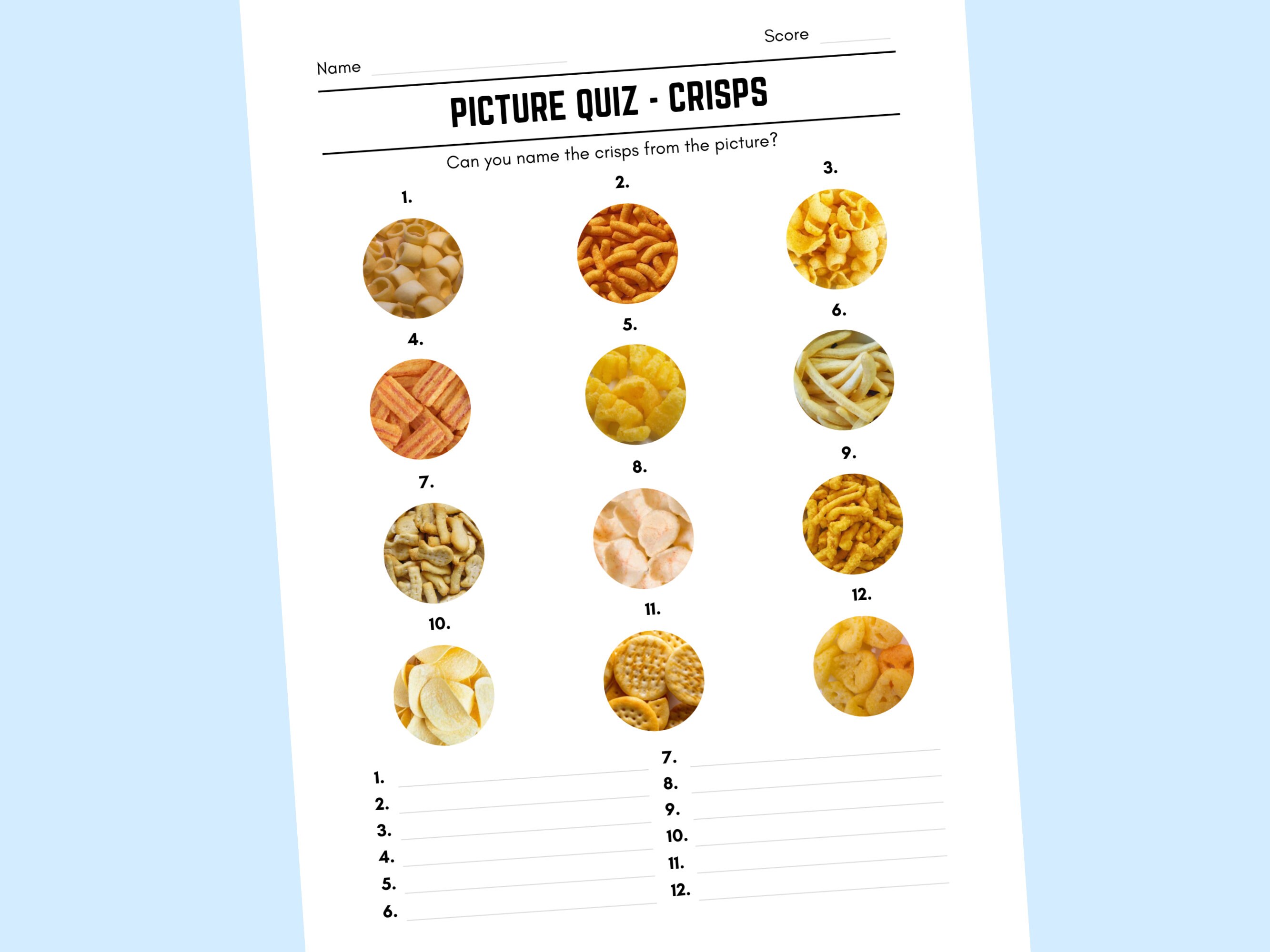 Printable Crisps Picture Quiz With Answers - Etsy Australia