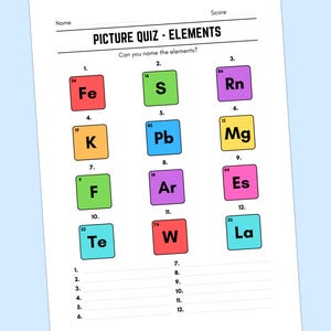 Printable Elements Picture Quiz With Answers | Picture Round Quiz ...