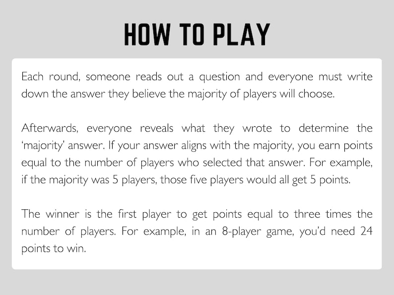 Majority Rules: Printable Large Group Party Game for Kids & Adults ...