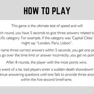 Camping 5 Second Game - Printable Outdoor Party Game | Perfect for ...