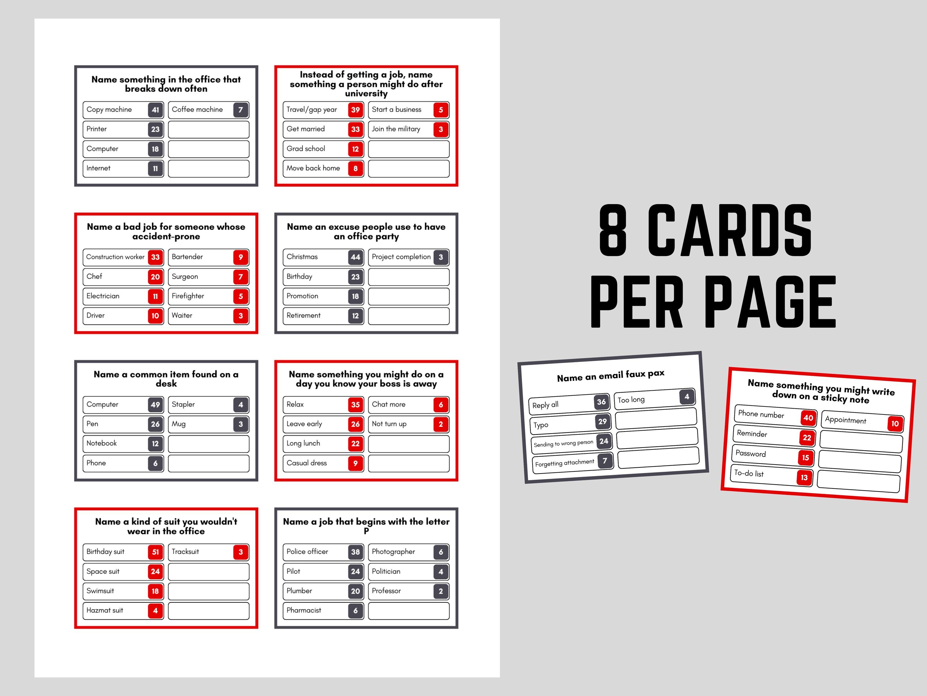 Office Friendly Feud: Printable Large Group Party Game, Family Feud ...