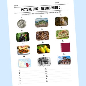 Printable Begins With Q Picture Quiz With Answers | Picture Round Quiz ...