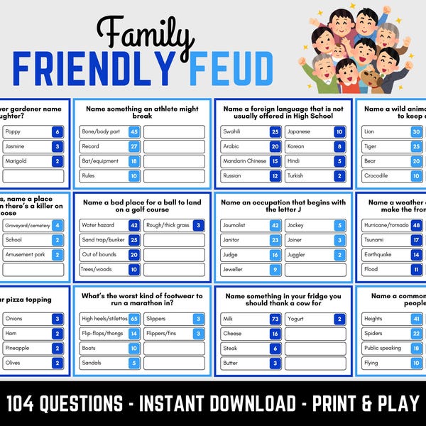 Family Feud Template - Etsy
