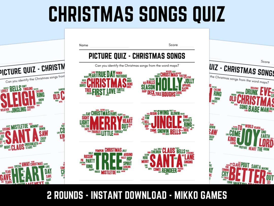 Printable Christmas Songs Picture Quiz With Answers: Picture Round Quiz ...