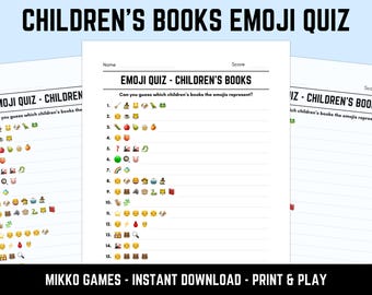 Printable Children’s Books Emoji Quiz With Answers: Emoji Pictionary ...
