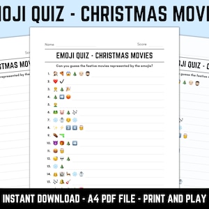 Printable Christmas Movies Emoji Quiz With Answers - Etsy