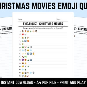 Printable Christmas Movies Emoji Quiz With Answers | Emoji Pictionary ...