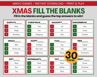 Fill the Blanks: Printable Large Group Party Game for Kids & Adults ...