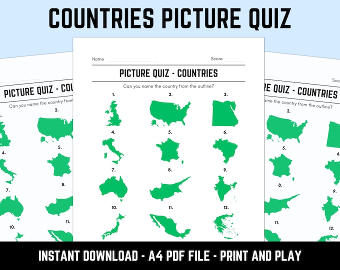 Printable Countries Picture Quiz With Answers | Picture Round Quiz ...