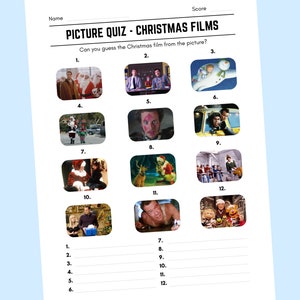 Printable Christmas Films Picture Quiz With Answers - Etsy