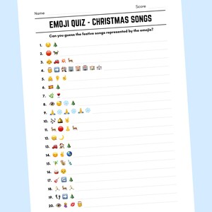 Printable Christmas Songs Emoji Quiz With Answers | Emoji Pictionary ...