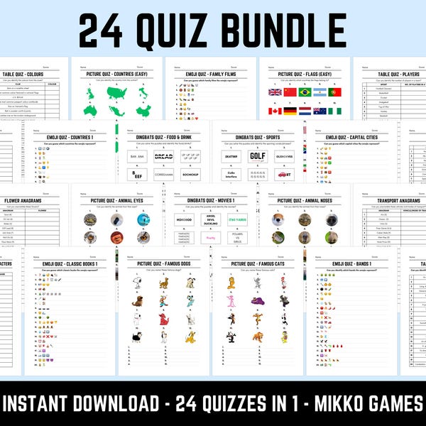 Printable Trivia Packs - Etsy UK