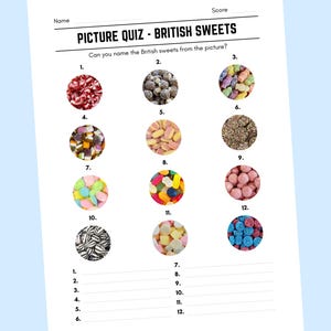 Printable British Sweets Picture Quiz With Answers | Picture Round Quiz ...