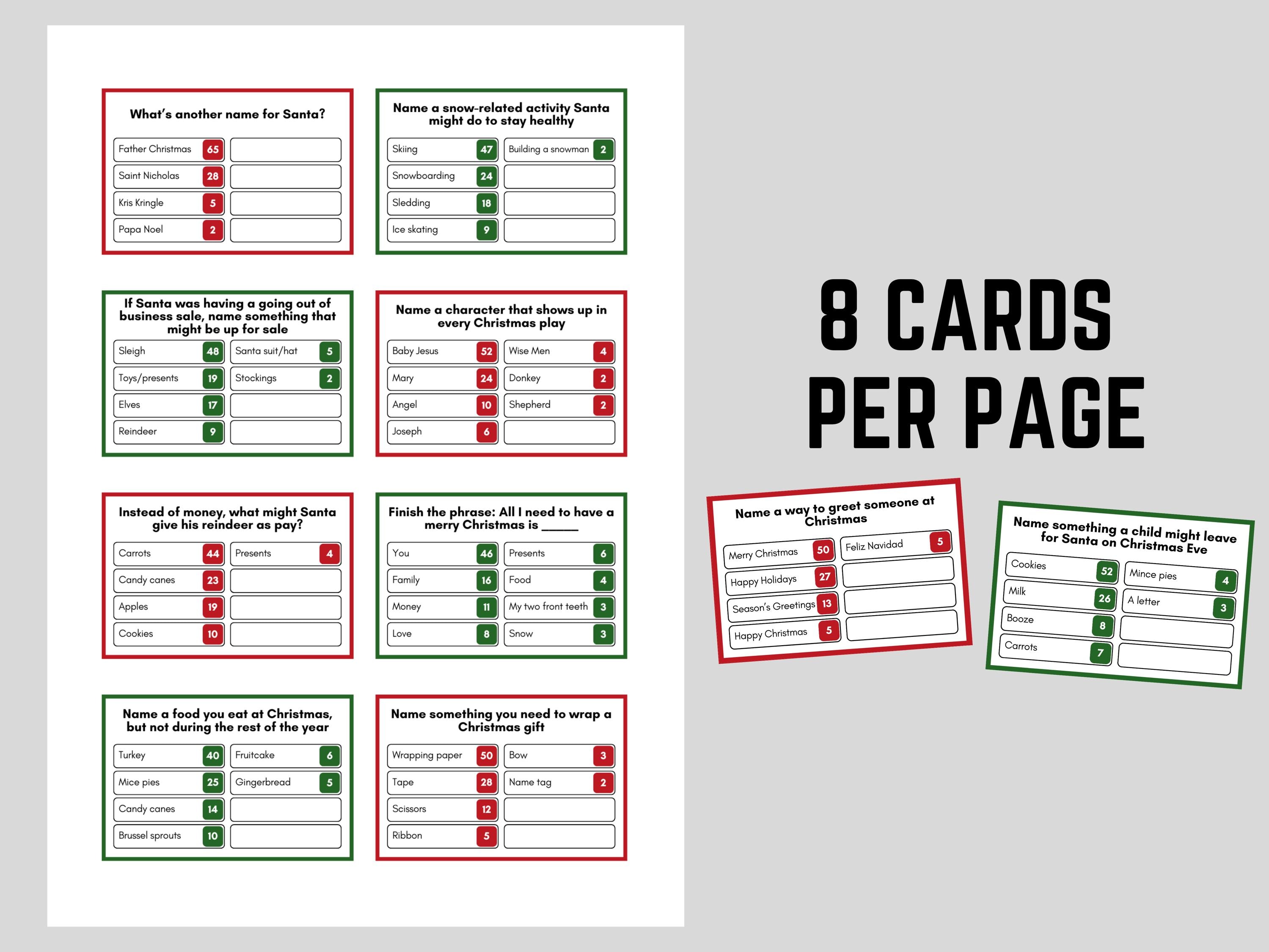 Christmas Friendly Feud: Printable Large Group Party Game for Kids ...