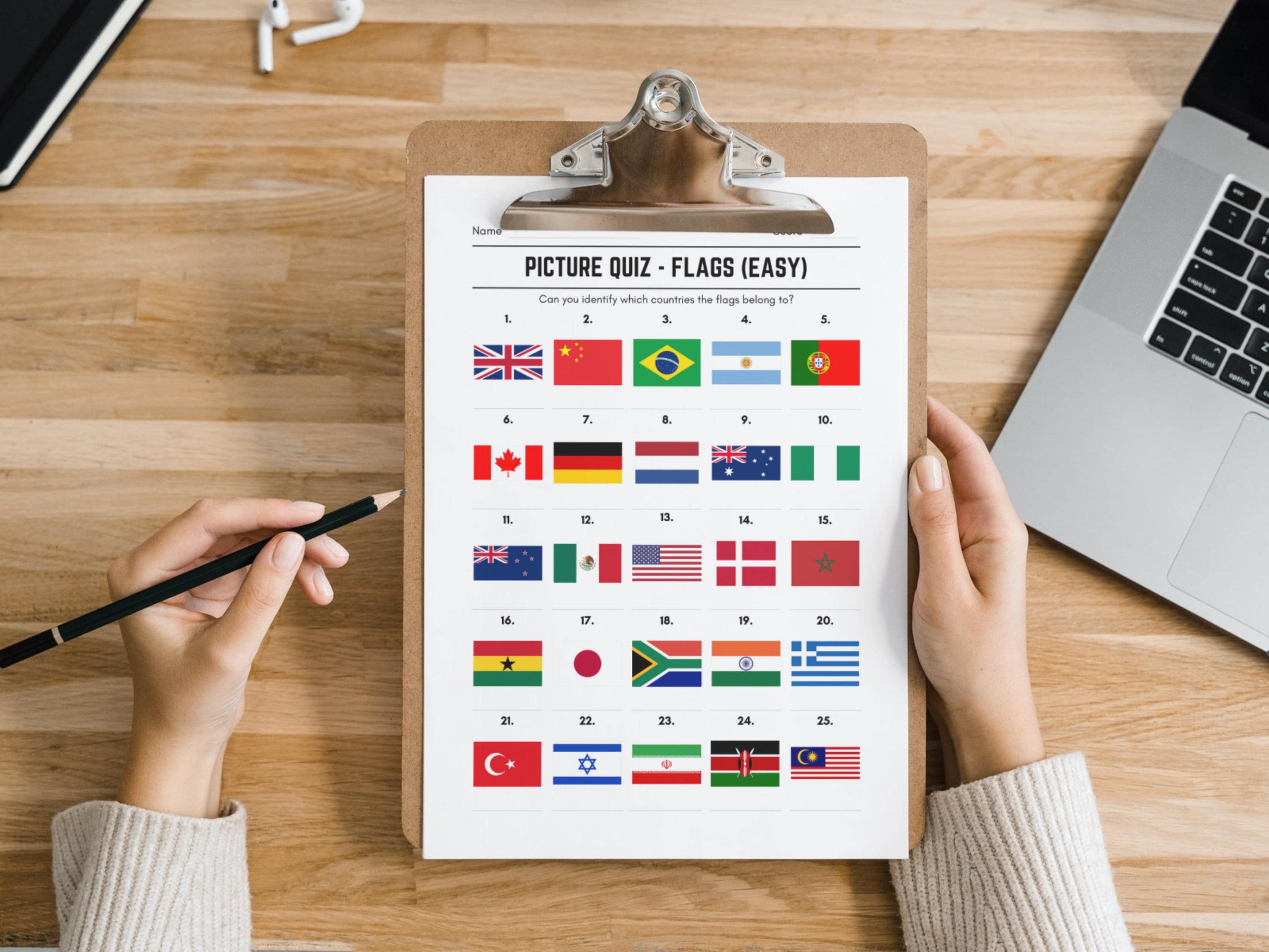Printable Flags Picture Quiz With Answers: Picture Round Quiz Sheets ...