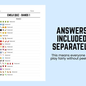Printable Bands Emoji Quiz With Answers: Emoji Pictionary Sheets ...