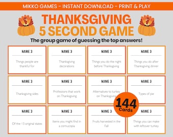 Thanksgiving Forbidden Words – Printable Party Game | Downloadable ...