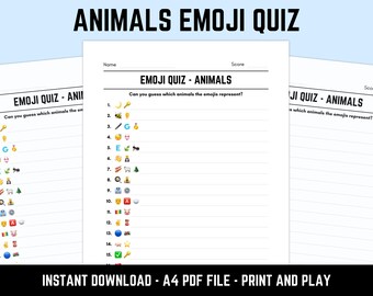 Printable Animals Picture Quiz With Answers: Picture Round Quiz Sheets ...