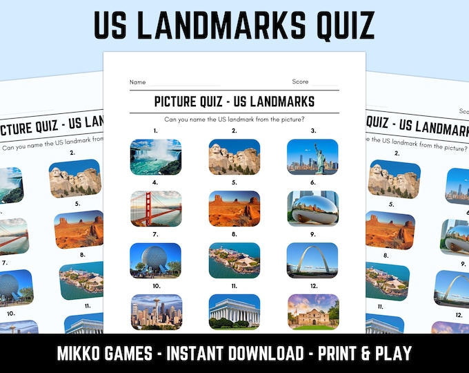 Printable US Landmarks Picture Quiz With Answers: Picture Round Quiz ...
