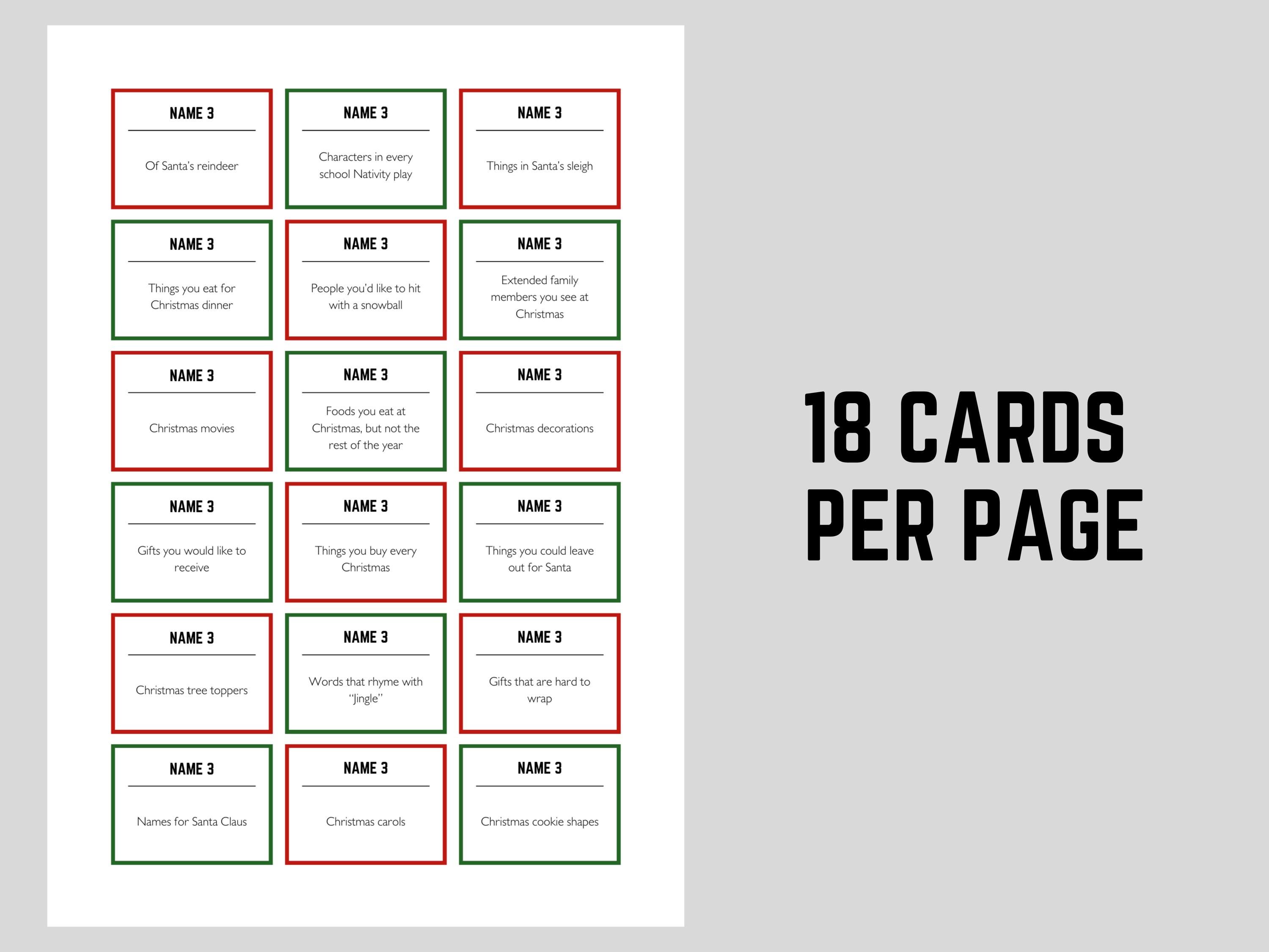 Christmas 5 Second Game: Printable Large Group Party Game for Kids ...