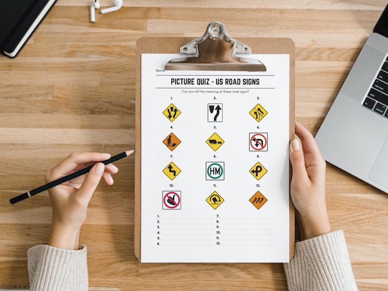 Printable US Road Signs Picture Quiz With Answers: Picture Round Quiz ...