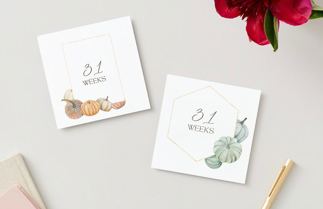 7 Editable Fall Pregnancy Milestone Cards Template - Etsy