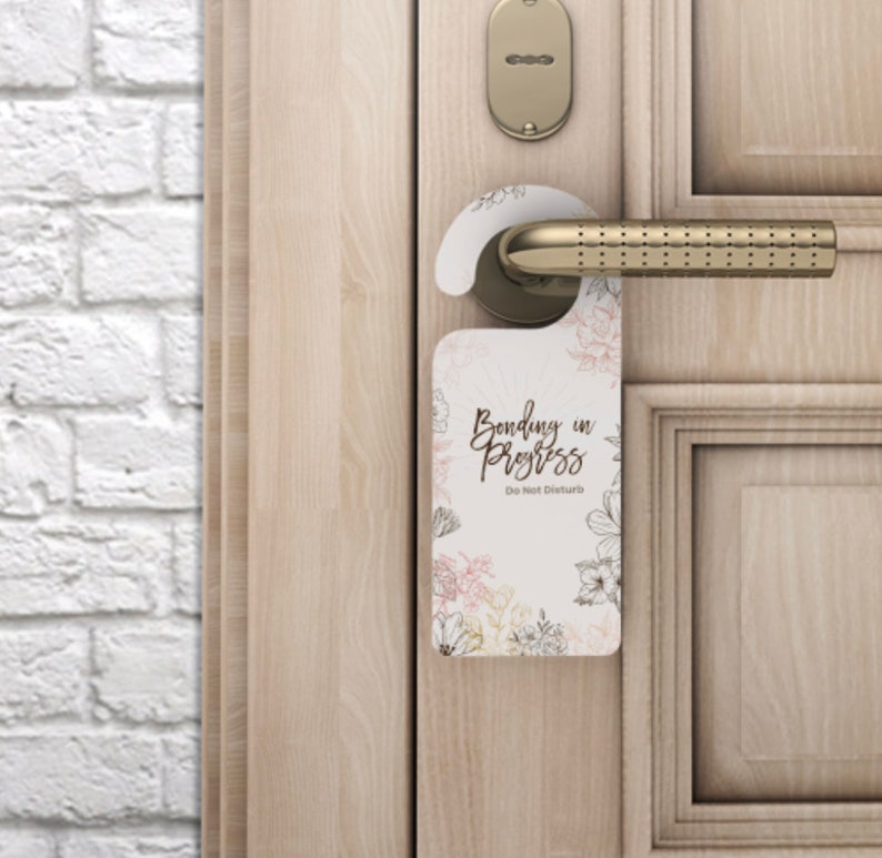 Floral Bonding in Progress New Mom Privacy Door Hanger - Etsy