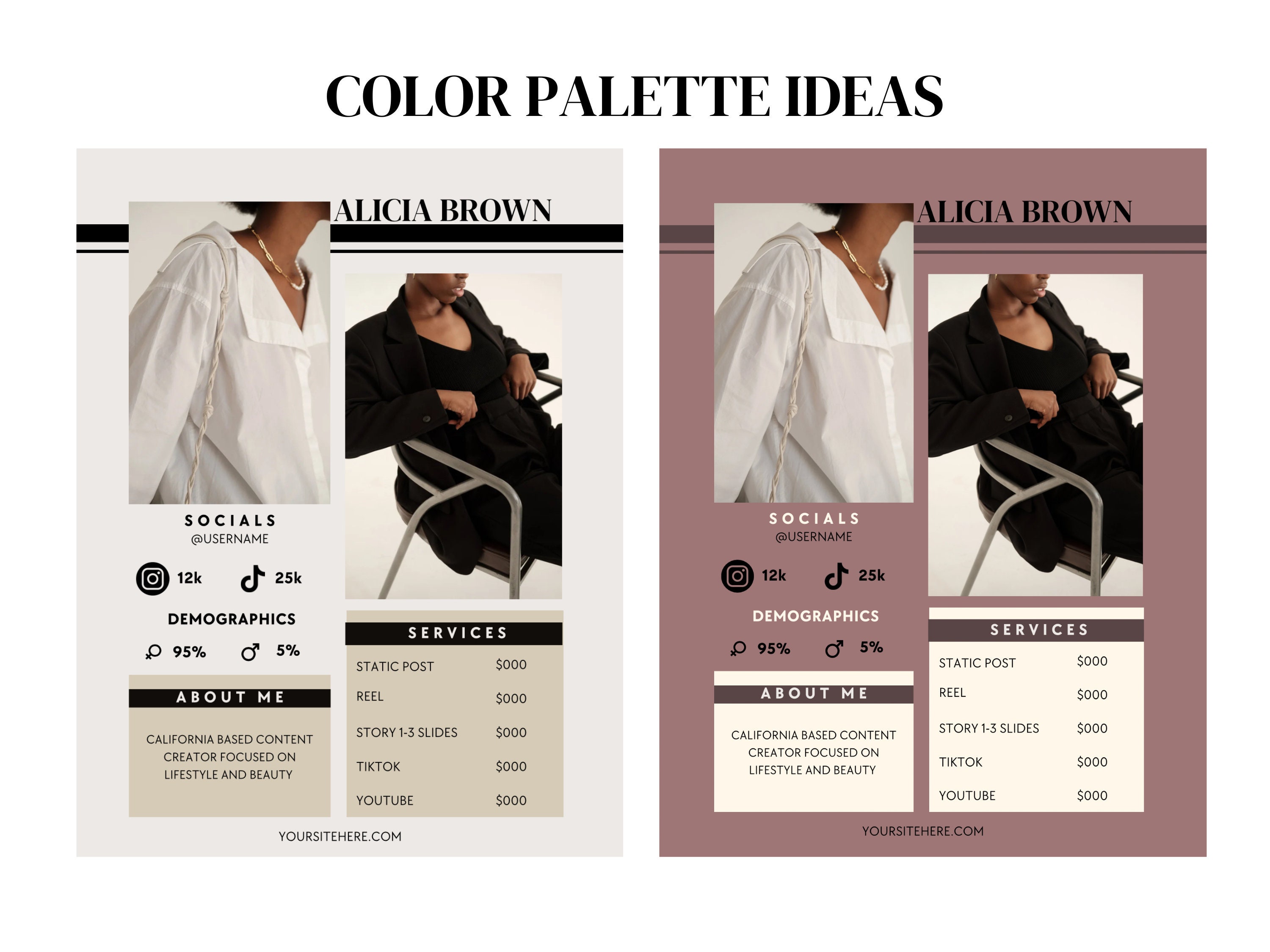 Rate Card Template | Content Creator Rate Card Template | Instagram ...